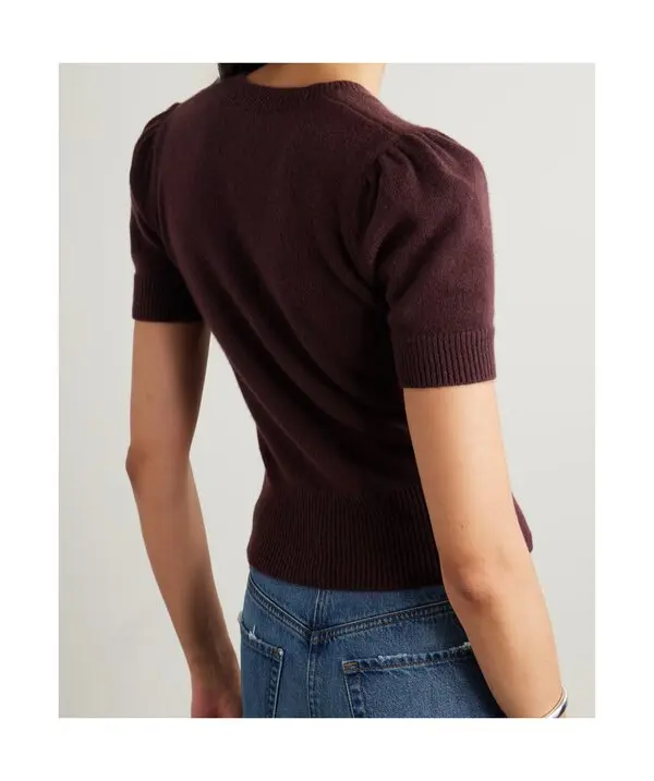 FRAME Gathered Short Sleeve Sweater