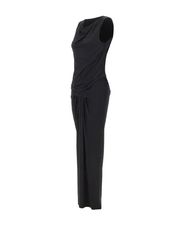ENTIRE STUDIOS Sleeveless Draped Maxi Dress - Black