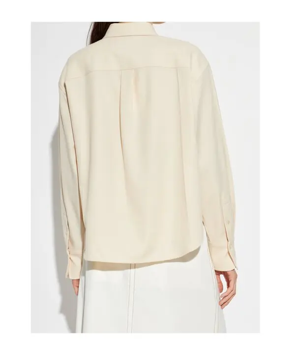 Victoria Beckham Long Sleeve Collared Blouse With Chest Pocket