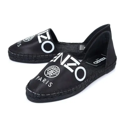 Kenzo Logo Satin Espadrille Flats