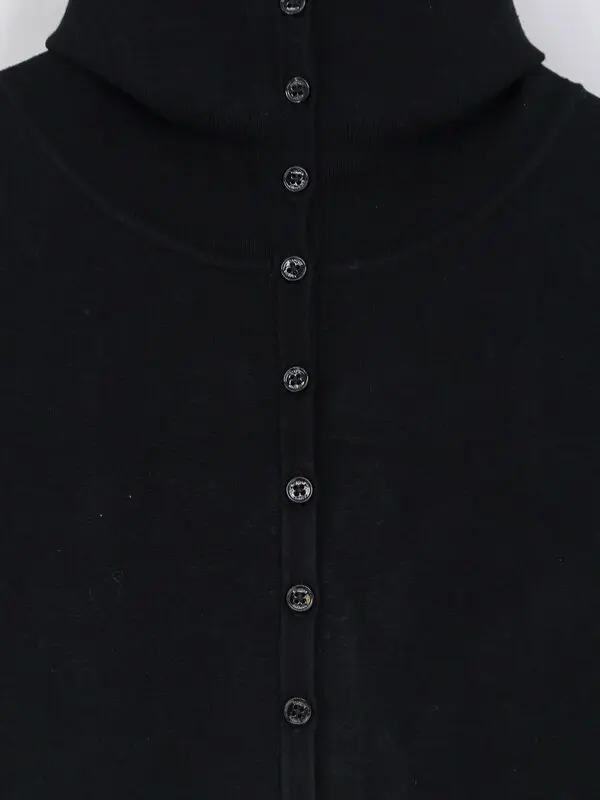 TOTEME Buttoned High-neck Knitted Cardigan - Black