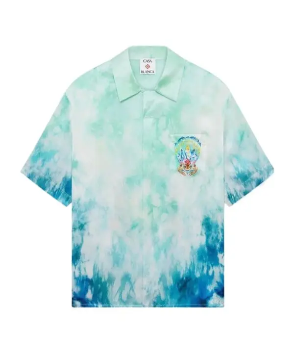 Casablanca Surf Lotus Short-sleeved Shirt - Blue