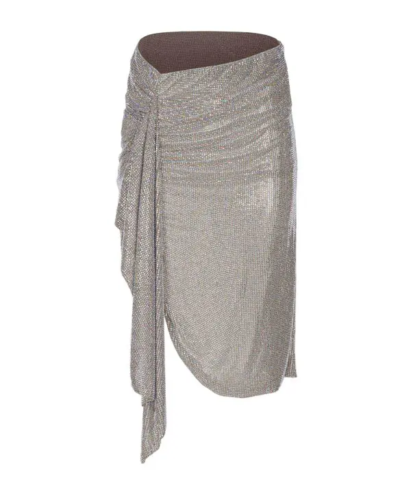 Giuseppe Di Morabito Embellished Asymmetrical Draped Skirt - Gray