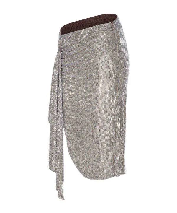 Giuseppe Di Morabito Embellished Asymmetrical Draped Skirt - Gray