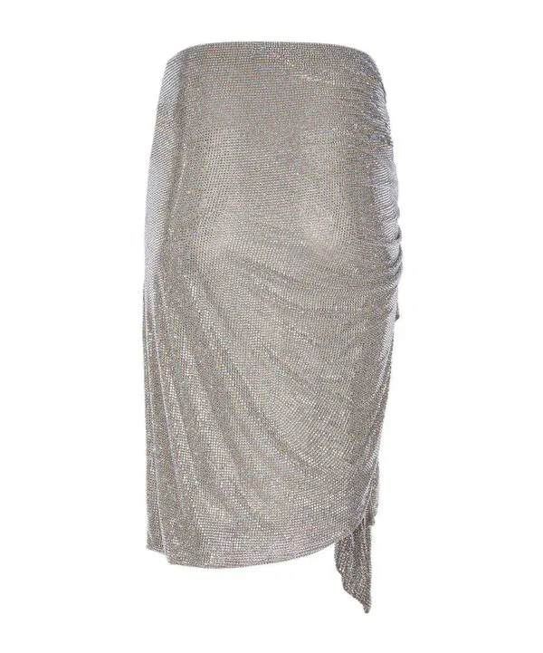 Giuseppe Di Morabito Embellished Asymmetrical Draped Skirt - Gray