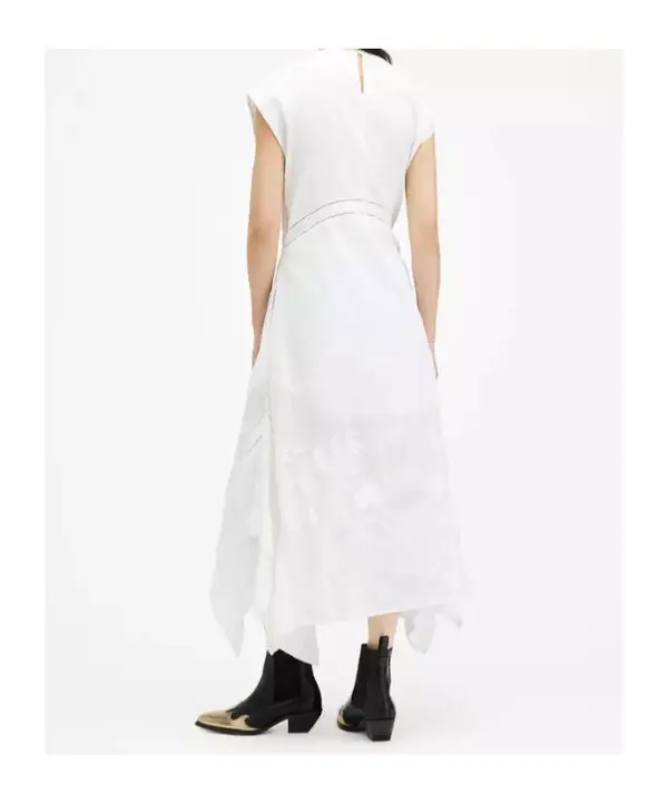 ALLSAINTS Gianna Embroidered Midi Dress