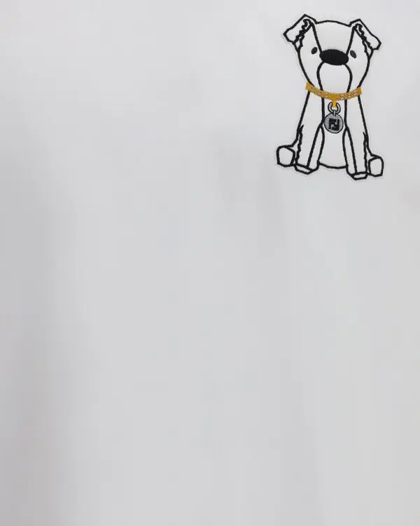 Fendi Dog Embroidered Crewneck T-shirt