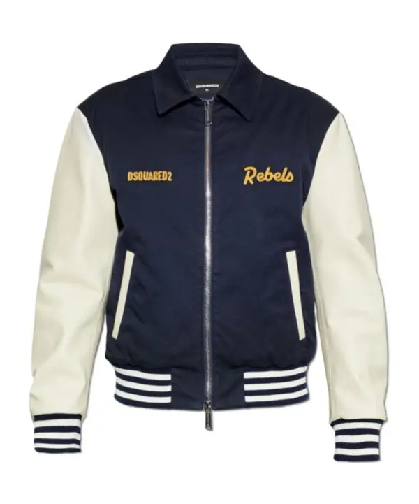 Dsquared2 Rebels Varsity Bomber Jacket - Navy Blue