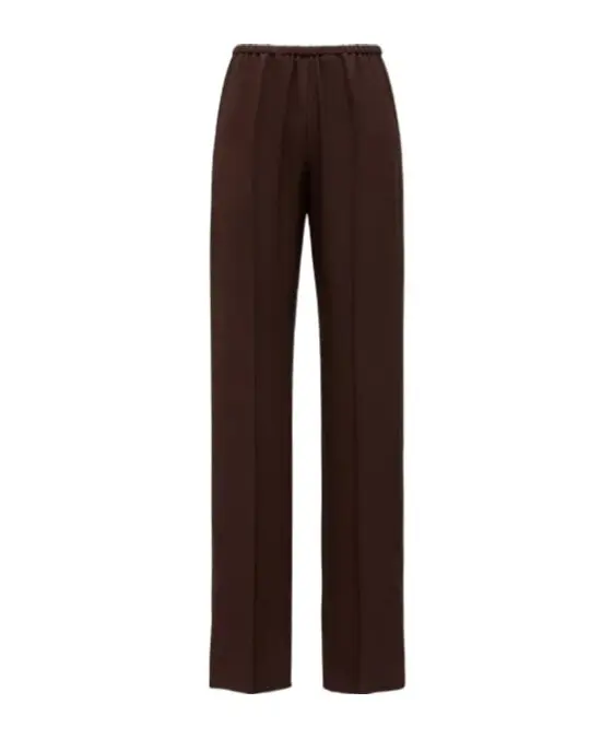 FORTE_FORTE Elasticated Side-slit Trousers - Chocolat