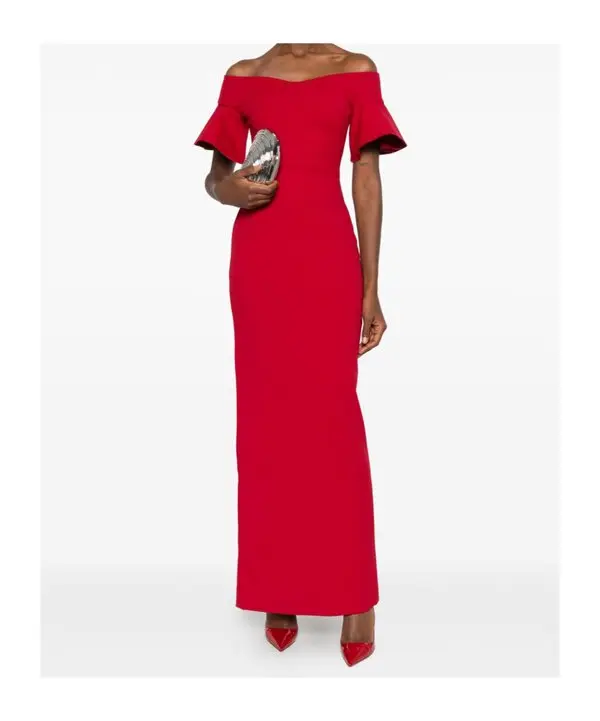 Solace Cielo Maxi Dress With Ruffled Sleeves - Red