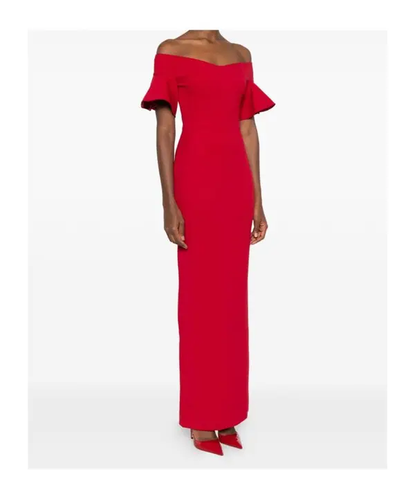 Solace Cielo Maxi Dress With Ruffled Sleeves - Red