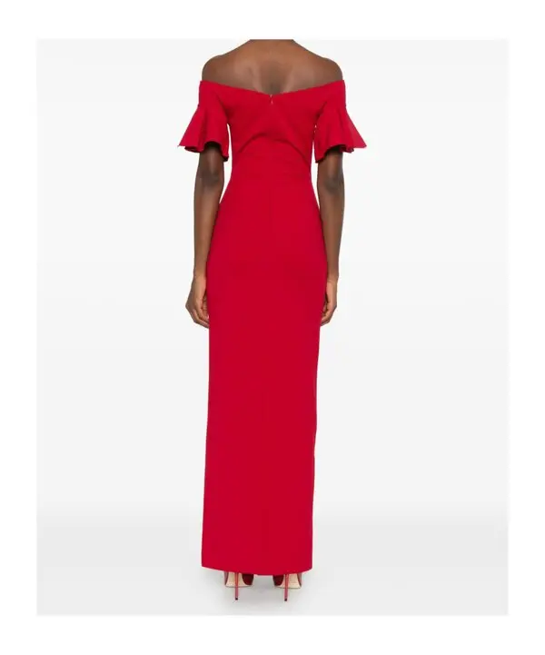 Solace Cielo Maxi Dress With Ruffled Sleeves - Red