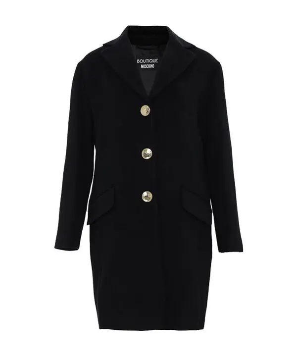 Moschino Single-breasted Coat - Black