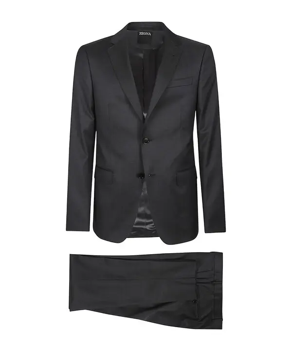 Zegna Single Breasted Two-piece Suit - Black