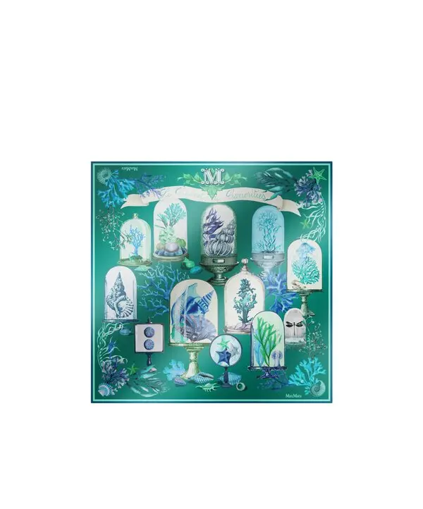 Max Mara Undersea-print Scarf - Green