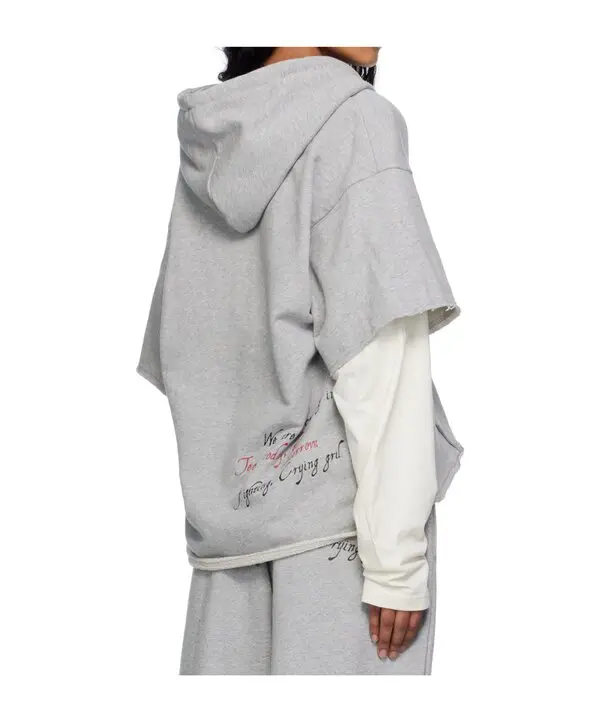 PUSHBUTTON Raw-edge Zip-up Hoodie