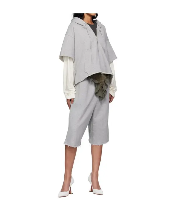 PUSHBUTTON Raw-edge Zip-up Hoodie