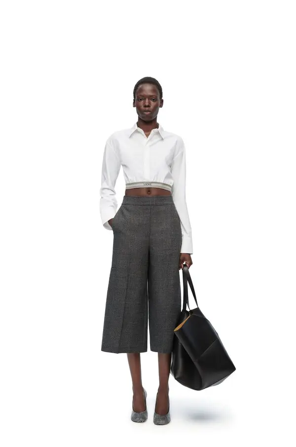 Loewe Cropped Long Sleeve Shirt With Elasticated Belt