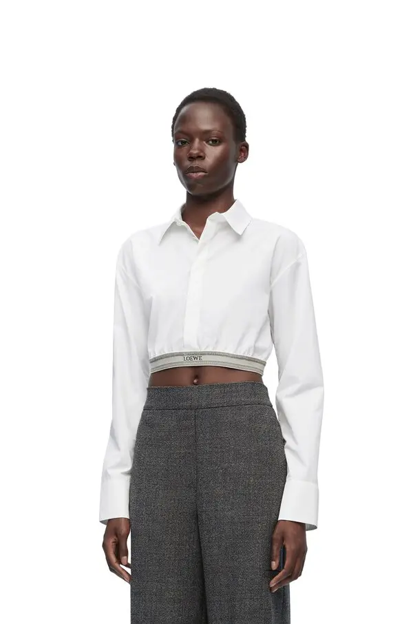 Loewe Cropped Long Sleeve Shirt With Elasticated Belt