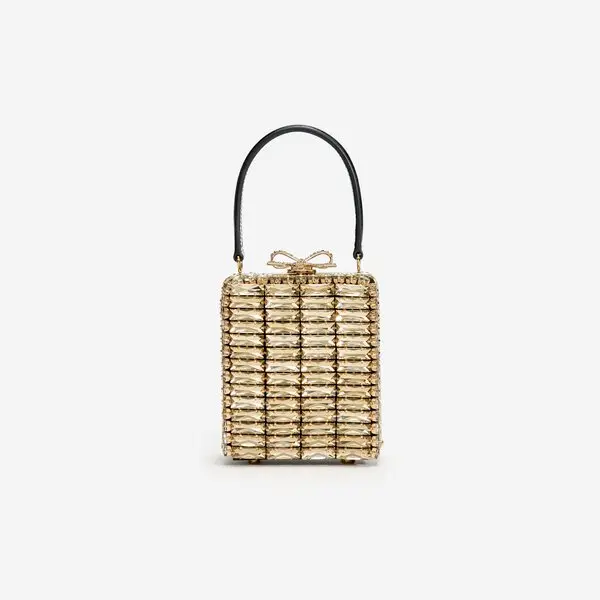 SELF-PORTRAIT Embellished Micro Bag - Golden