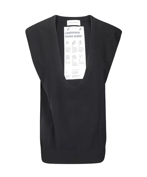 Extreme Cashmere Sleeveless Knitted Top - Black