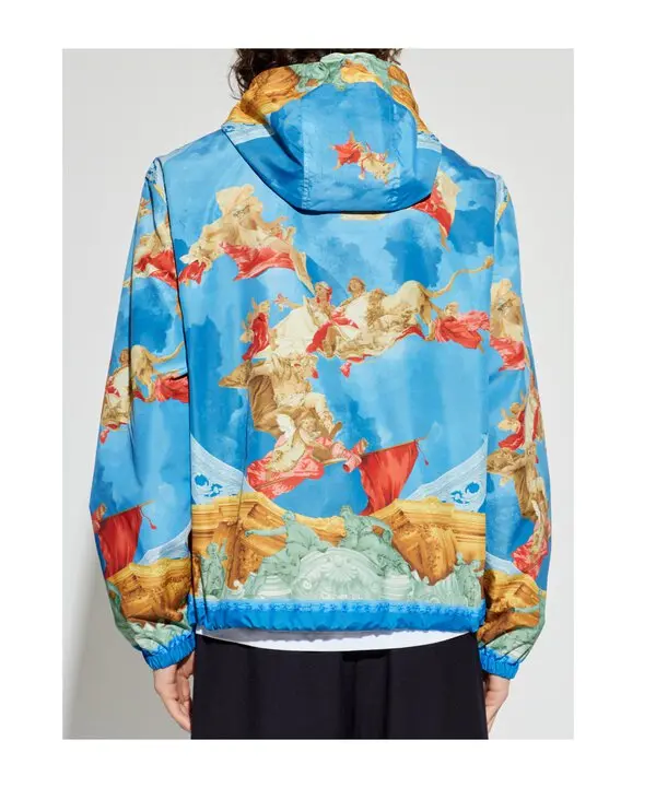 Versace Pattern-printed Hooded Jacket - Blue