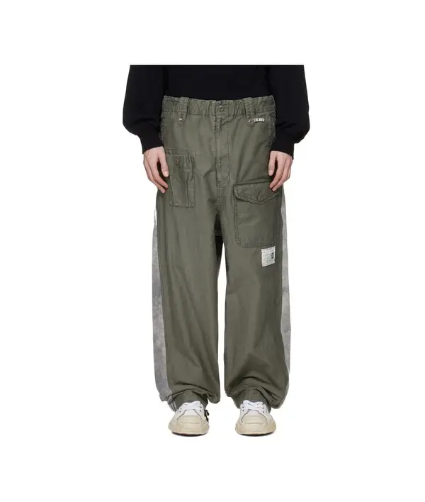 Mihara Yasuhiro Patchwork Cargo Pants - Green