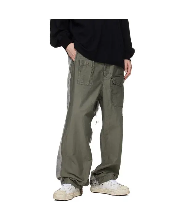 Mihara Yasuhiro Patchwork Cargo Pants - Green