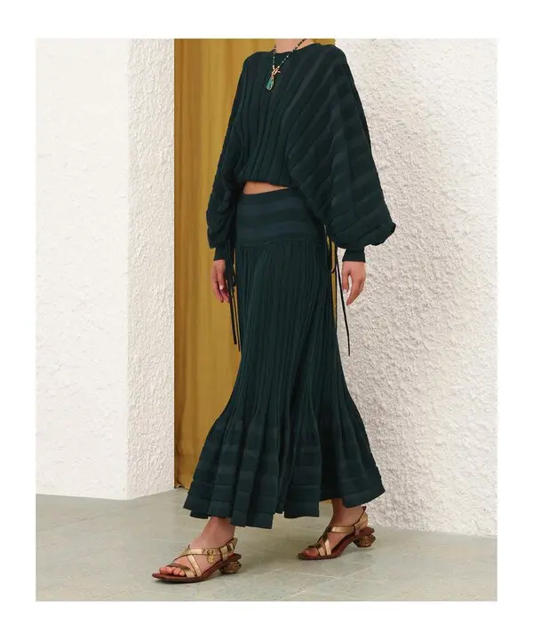 Zimmermann Ribbed Midi Skirt