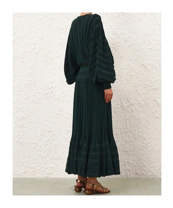 Zimmermann Ribbed Midi Skirt
