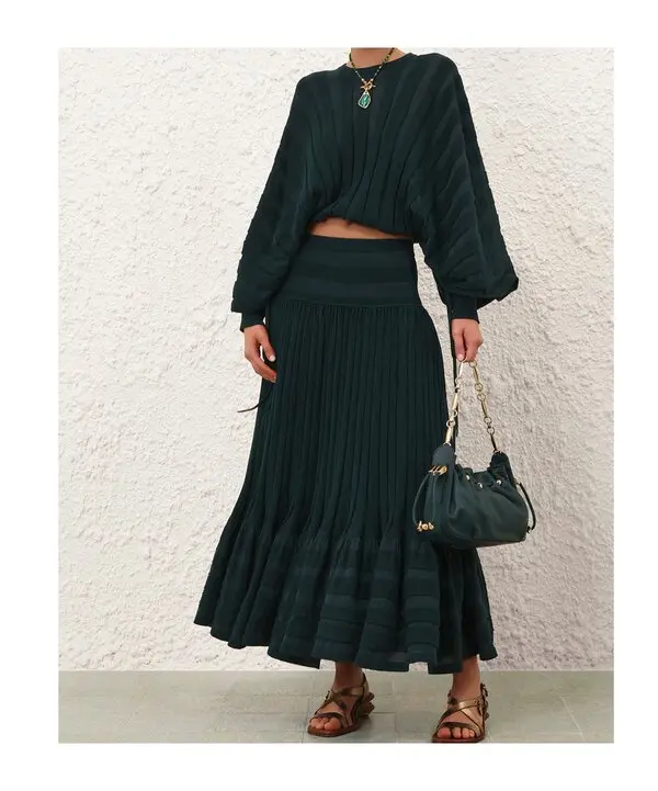 Zimmermann Ribbed Midi Skirt