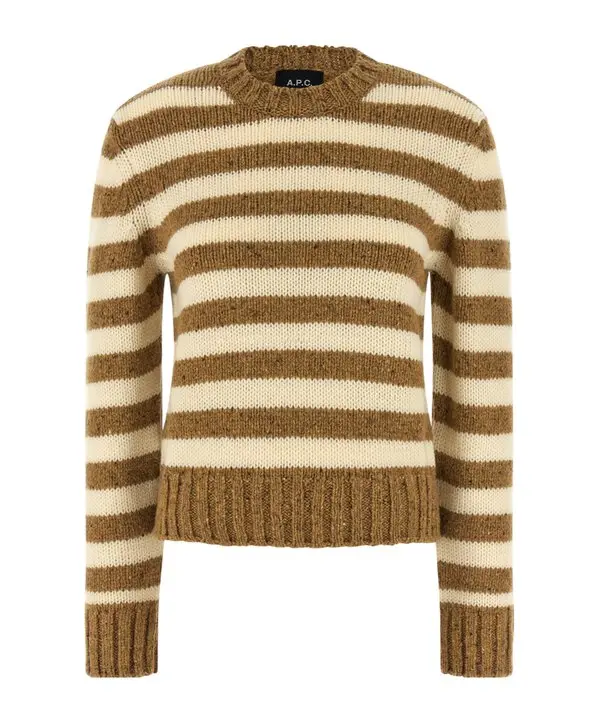 A.p.c. Striped Knitted Jumper - Brown