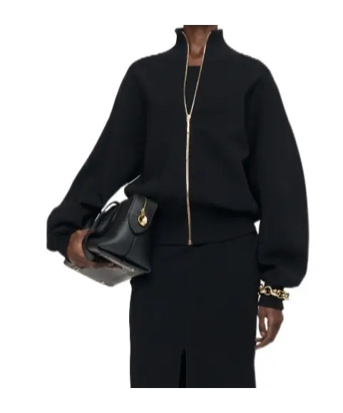 JOSEPH Sable Milano Balloon Sleeve Zip Jacket - Black