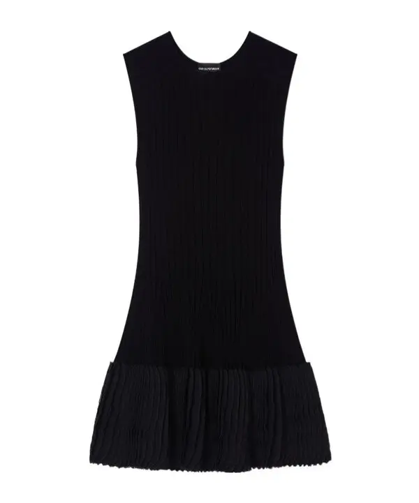 Emporio Armani Ribbed Pleated Dress