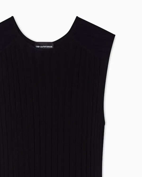 Emporio Armani Ribbed Pleated Dress