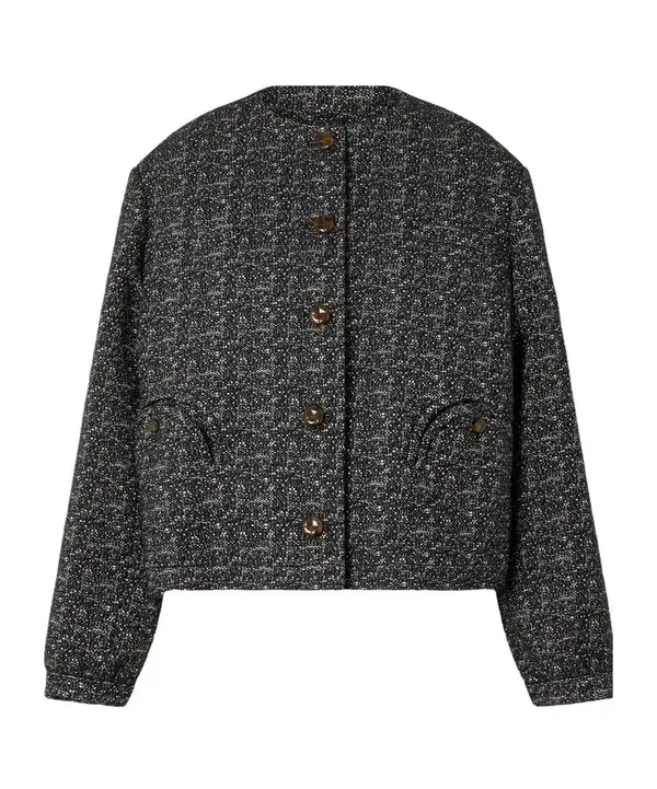 BLAZÉ MILANO Antalya Gliss Tweed Jacket - Black