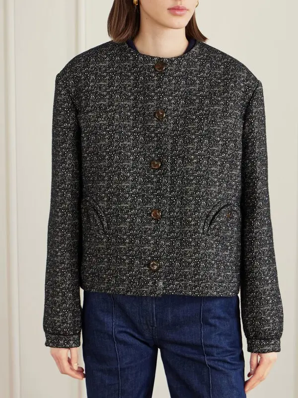 BLAZÉ MILANO Antalya Gliss Tweed Jacket - Black