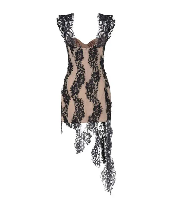 Giuseppe Di Morabito Asymmetrical Lace Minidress