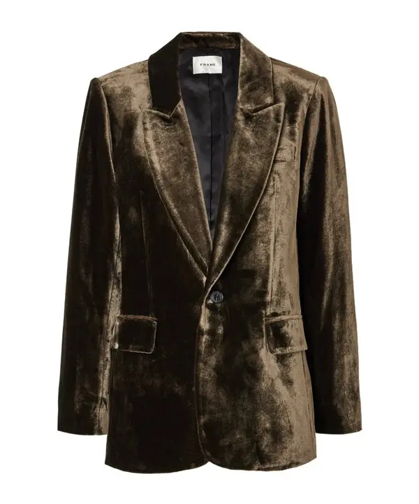 FRAME Single-breasted Velvet Blazer