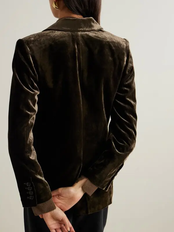 FRAME Single-breasted Velvet Blazer