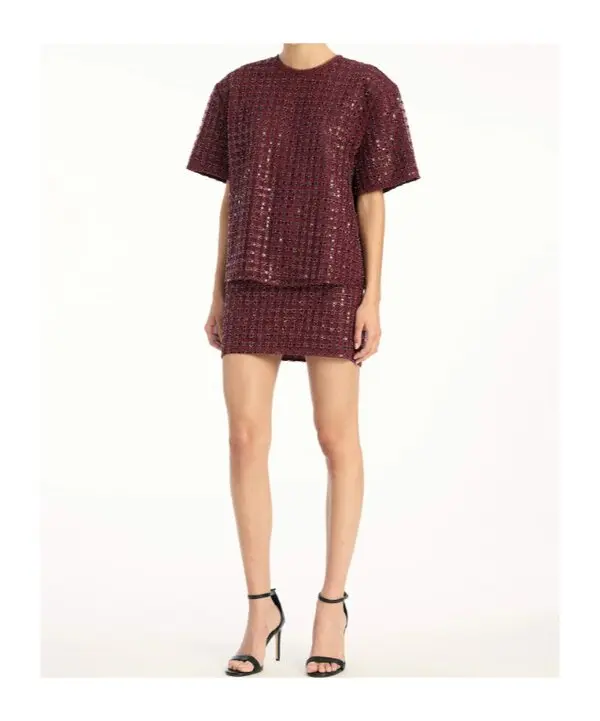ROTATE BY BIRGER CHRISTENSEN Beaded Mini Skirt - Red
