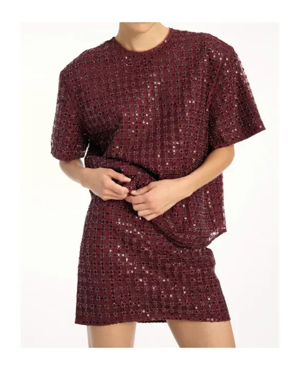 ROTATE BY BIRGER CHRISTENSEN Beaded Mini Skirt - Red