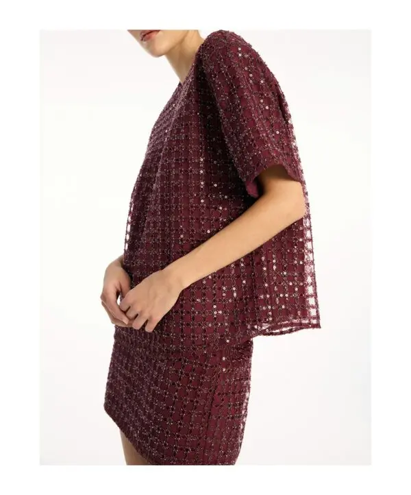 ROTATE BY BIRGER CHRISTENSEN Beaded Mini Skirt - Red