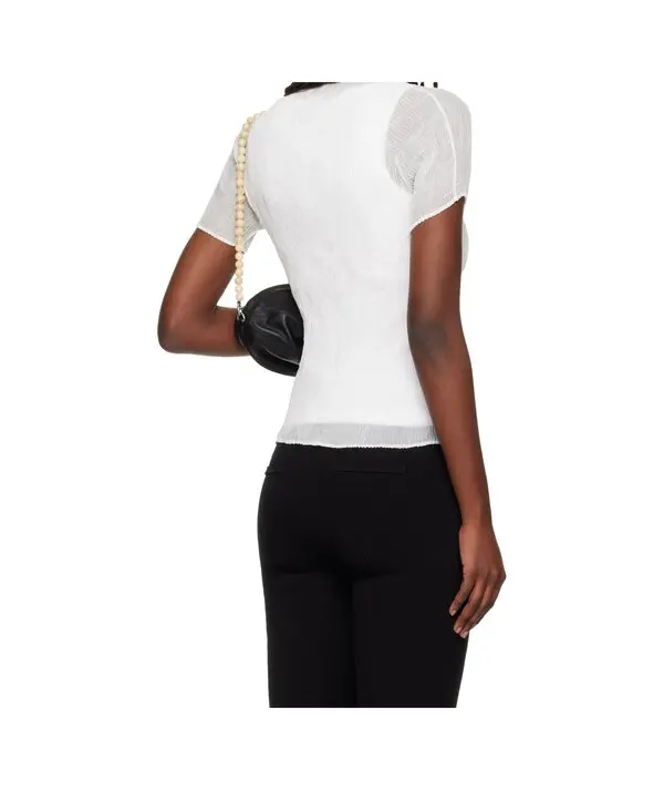 Issey Miyake Pleated Semi-transparent T-shirt - White