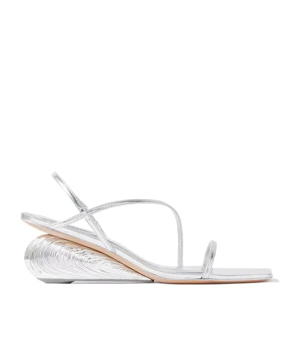 Simkhai Bridget 75mm Shell-motif Sandals - Silver