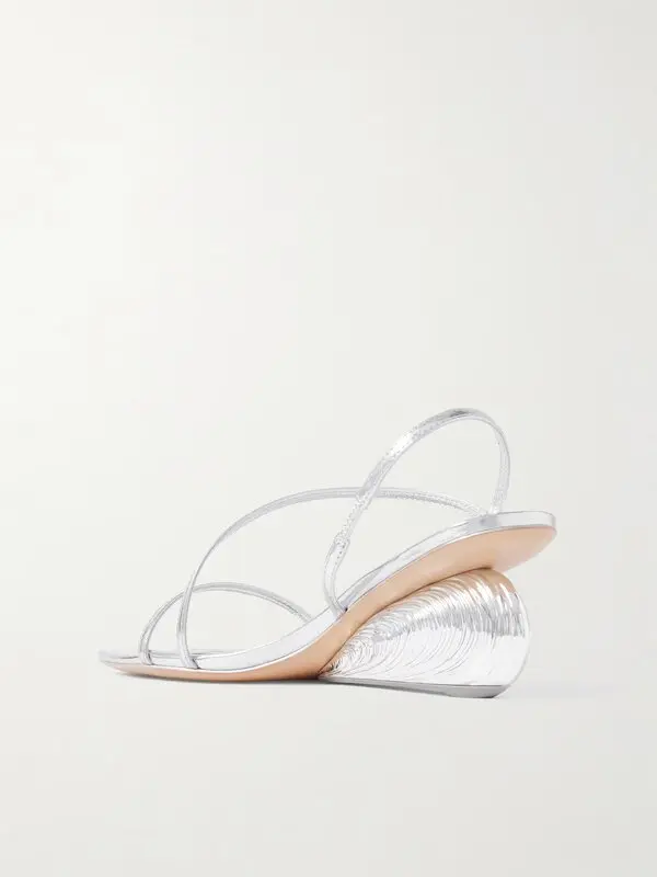 Simkhai Bridget 75mm Shell-motif Sandals - Silver