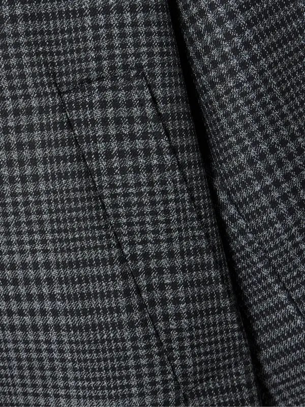 RÓHE Checked Wool Coat With Suede Collar