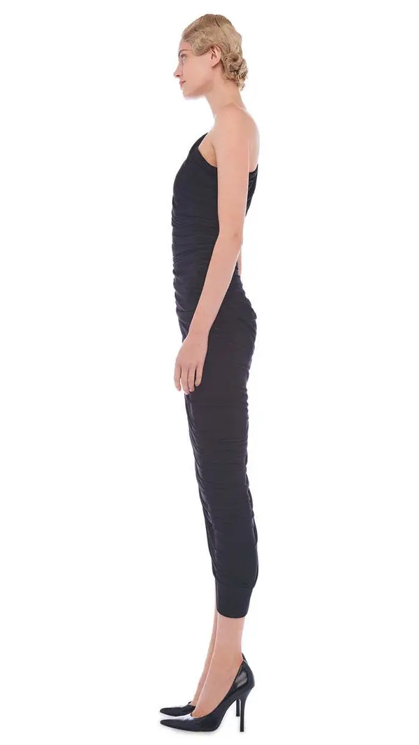 Norma Kamali One-shoulder Crepe Dress