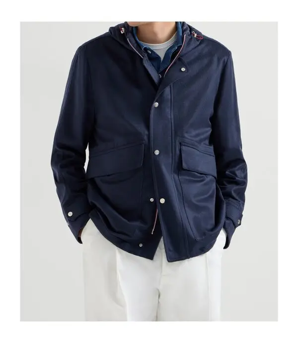Brunello Cucinelli Lightweight Flannel Parka