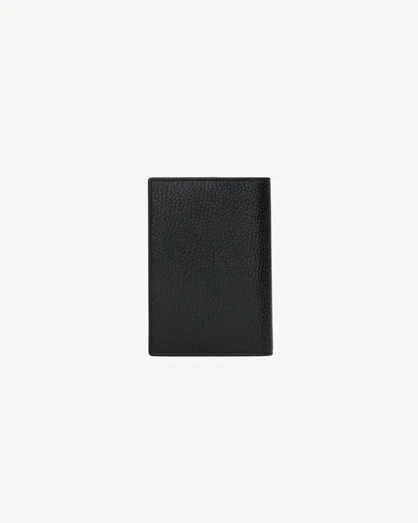 Saint Laurent Tiny Cassandre Passport Holder - Black